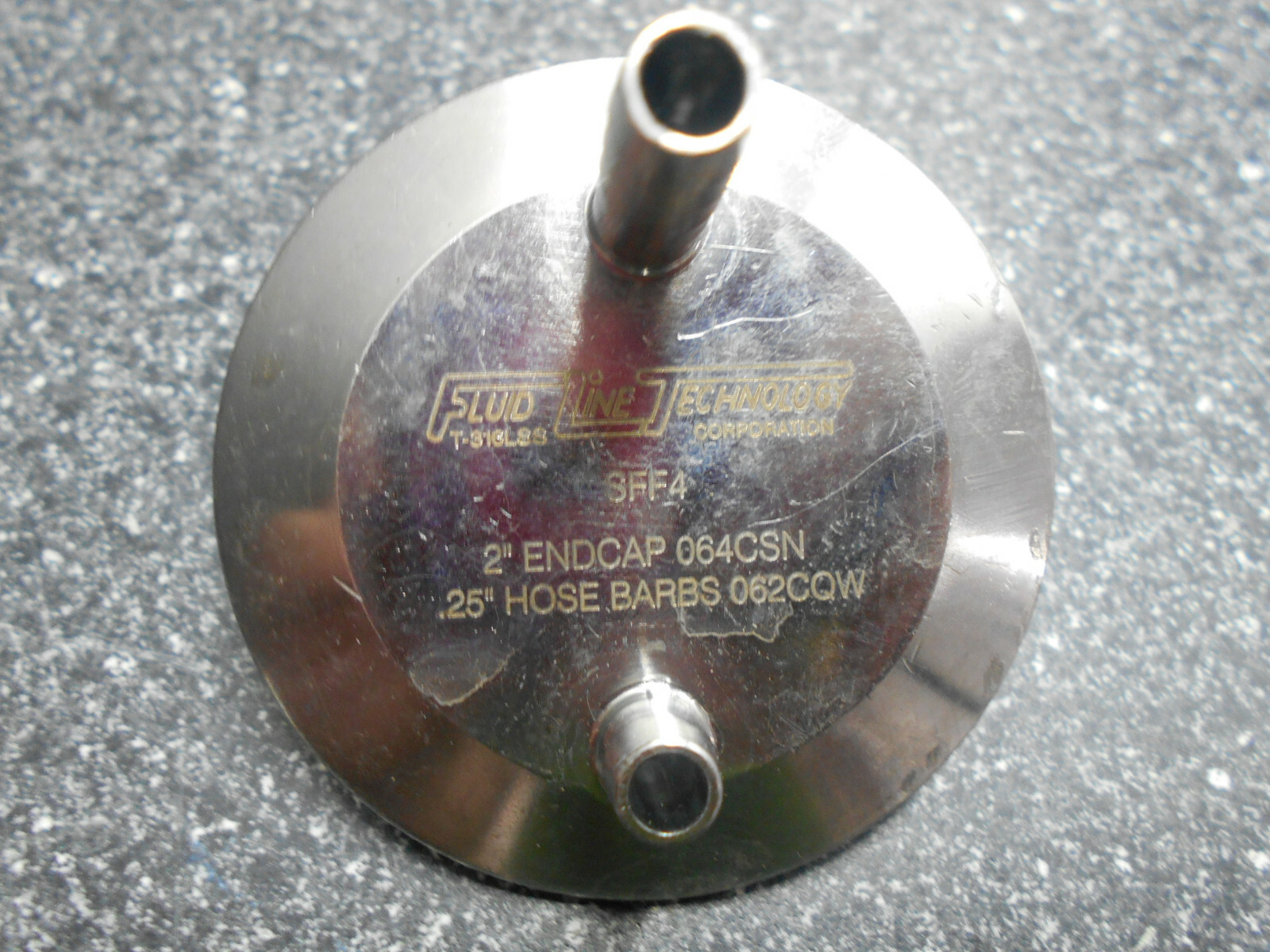 FLUID LINE TECHNOLOGY SFF4 2" END CAP 1/4" HOSE BARBS SS | eBay