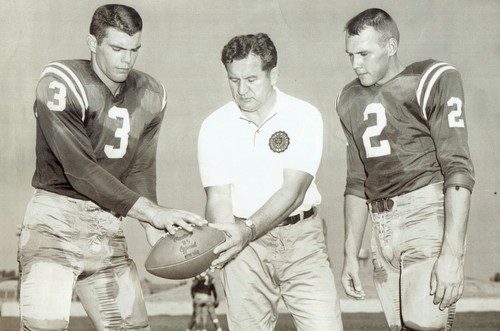1961 Press Photo Notre Dame Football Daryle Lamonica, Frank Budka & Joe ...