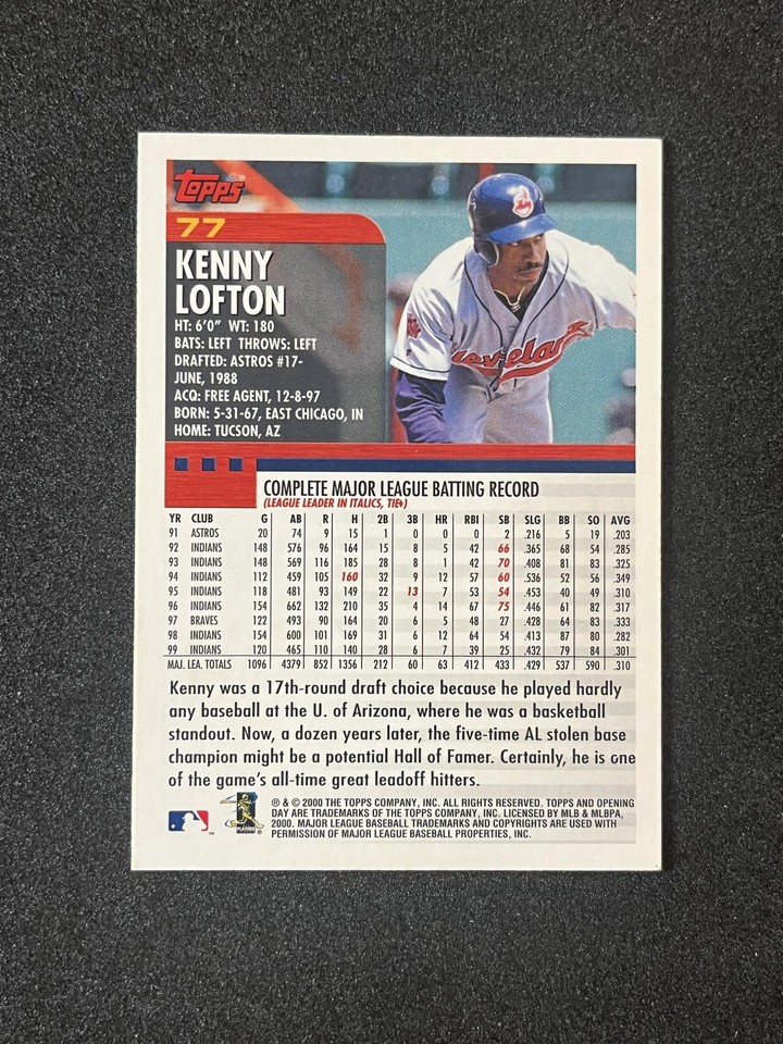 2000 Topps Opening Day #77 Kenny Lofton Baseball Card | eBay