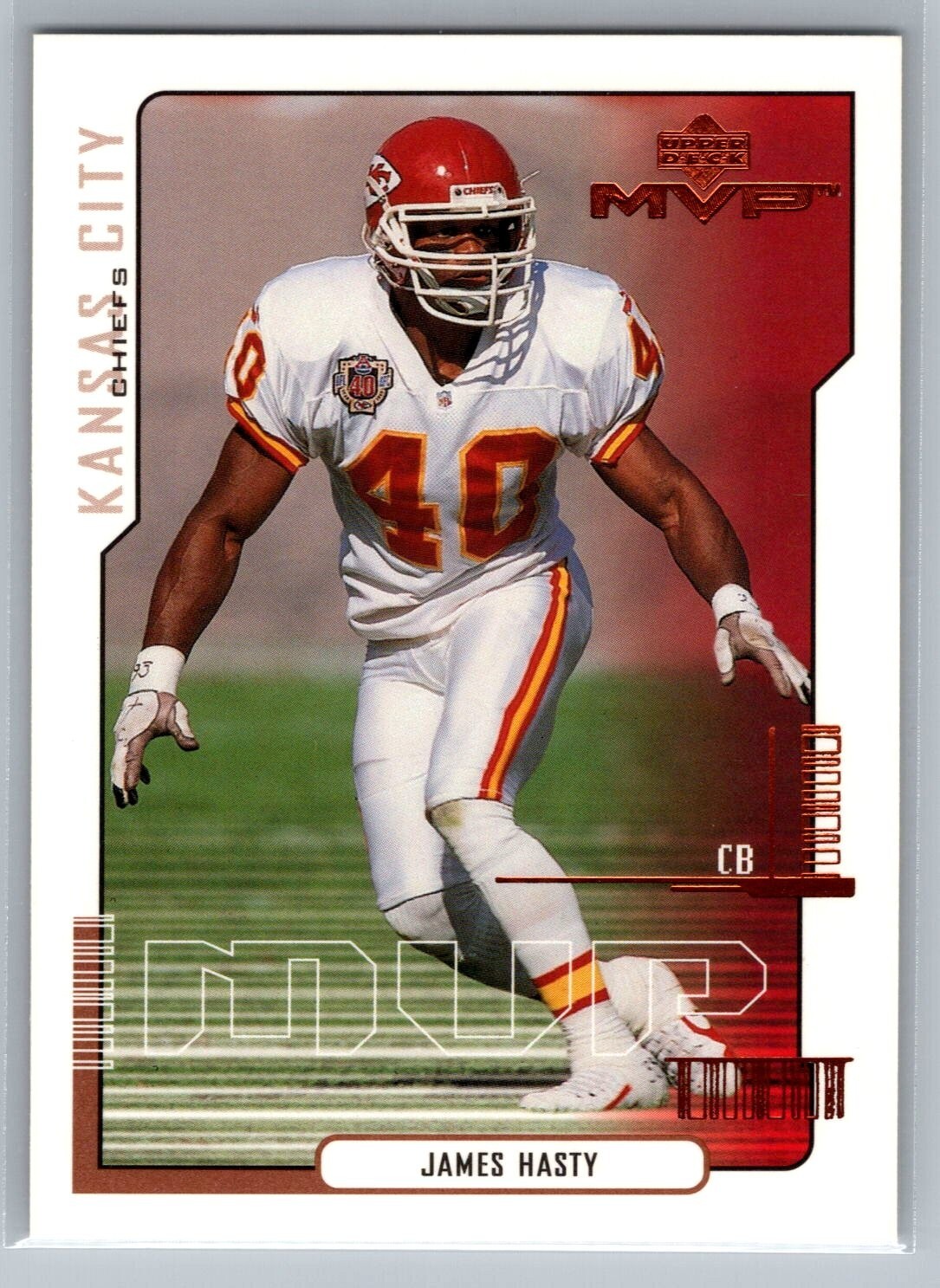 2000 UPPER DECK MVP CARD # 83 James Hasty - Kansas City Chiefs | eBay