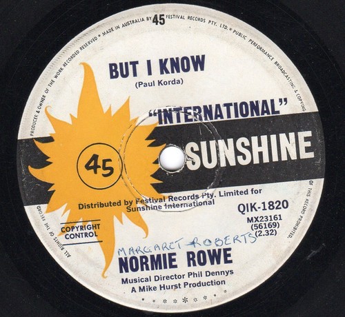Normie Rowe Ma So *Australia Original Sunshine Label 60s Beat Singolo ...