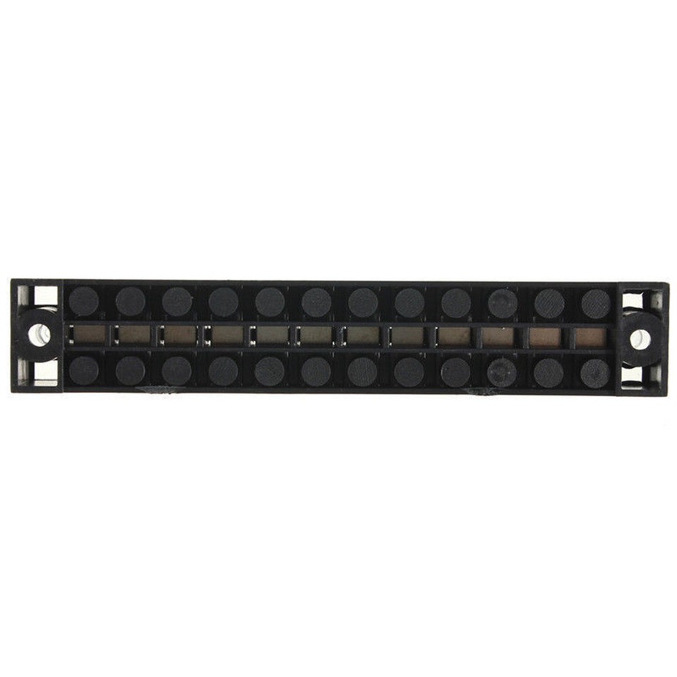 2X Block 2 Position 600V 15A Wire Barrier Dual Row Screw Terminal Panel ...