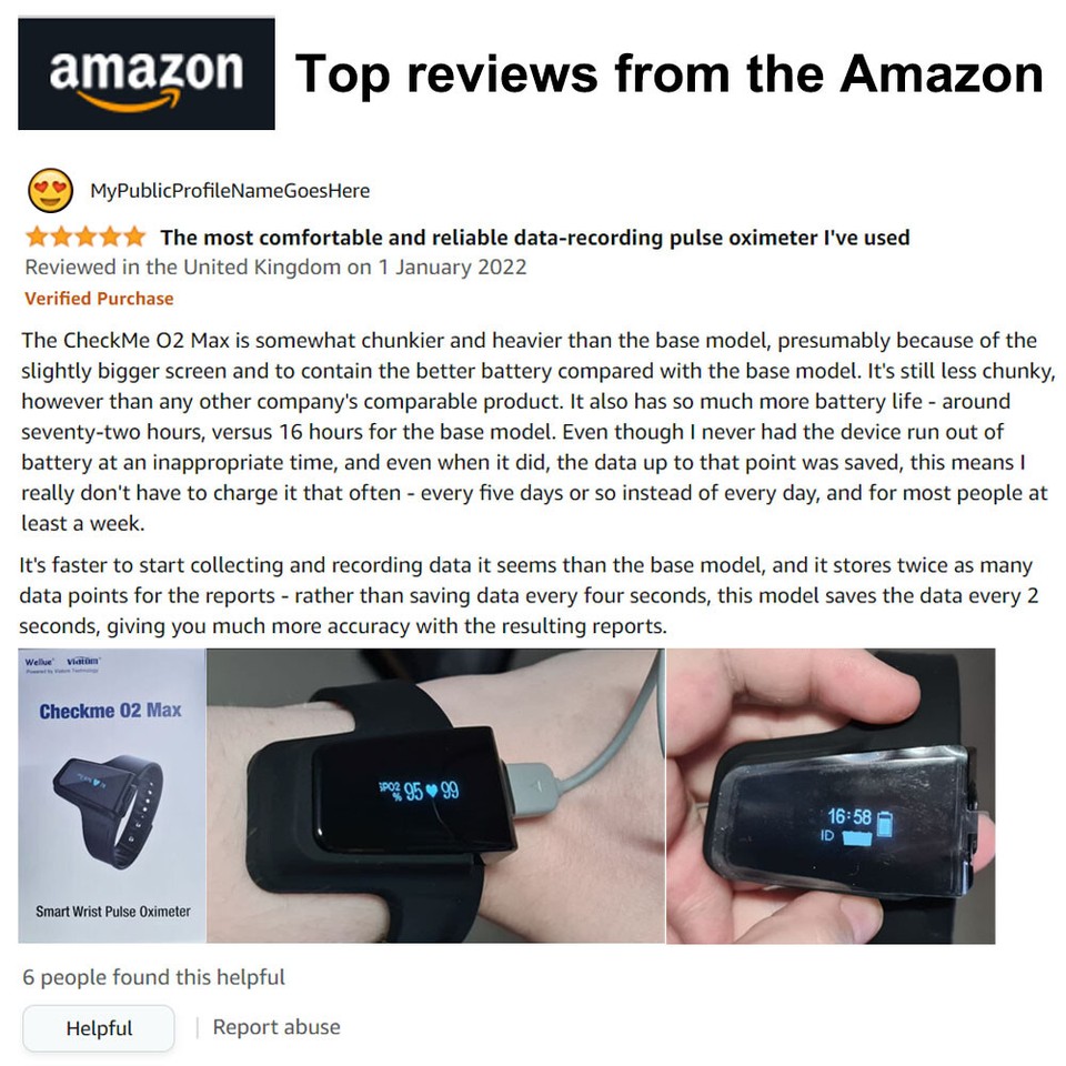 Wellue Checkme O2 Max Pulse Oximeter O2 Sensor Ring Tracking SpO2 Heart ...