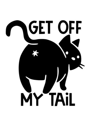 Get Off My Tail Cat Tailgating JDMFunny Vinyl Decal Sticker Window ...