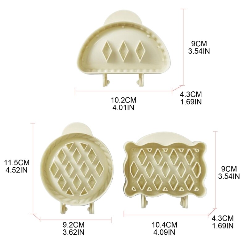 Party Potluck Hand Pie Molds Hand Pie Molds Round Semi-circle Rectangle ...