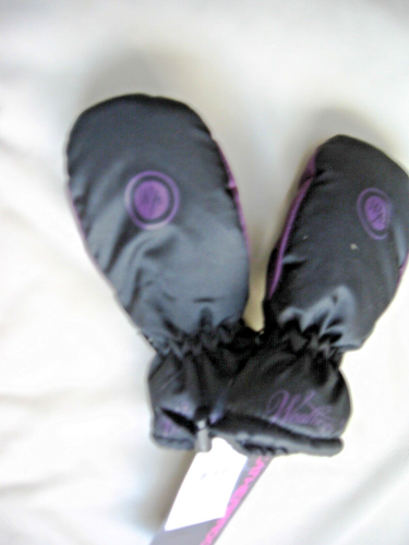 Weatherproof Girls Purple & Black Snow & Ski Mittens with Fleece Lining ...