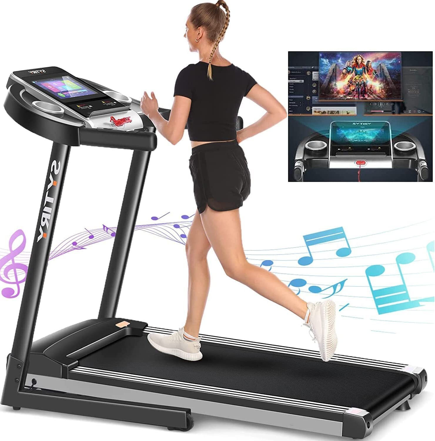 Treadmill 3.25 HP Electric Cardio Running Machine Incline Foldable for ...