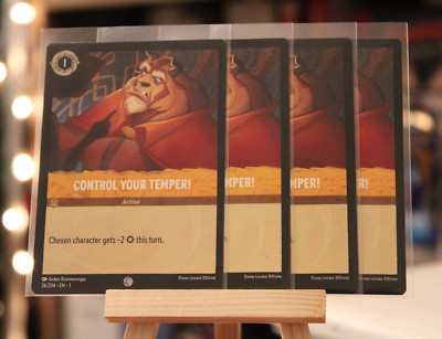 Disney Lorcana Play Set - Control Your Temper 26/204 NM+ NON-Foil x4 ...