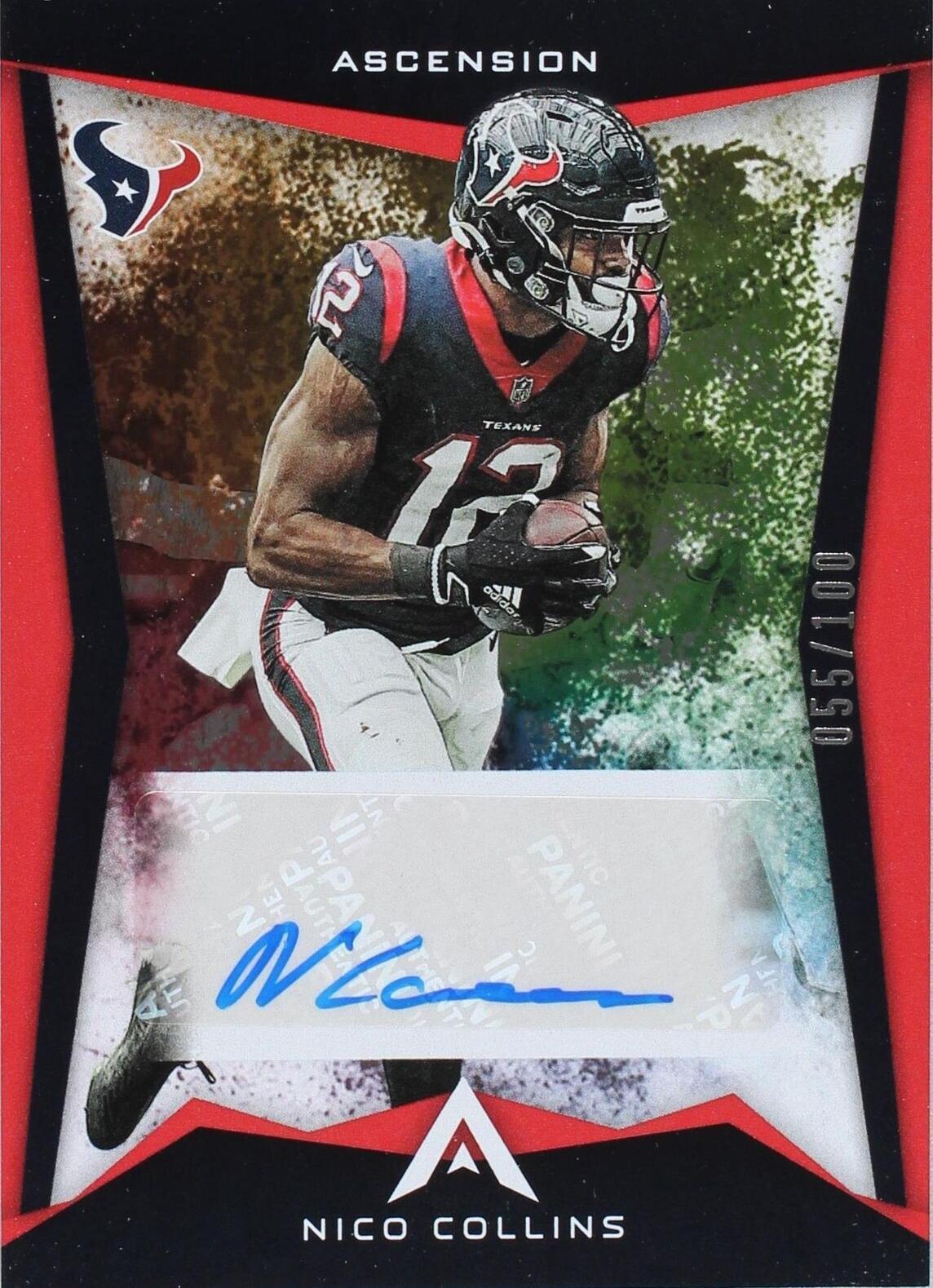 2022 Panini Chronicles - Ascension Autographs Nico Collins #ASC-NIC Red ...