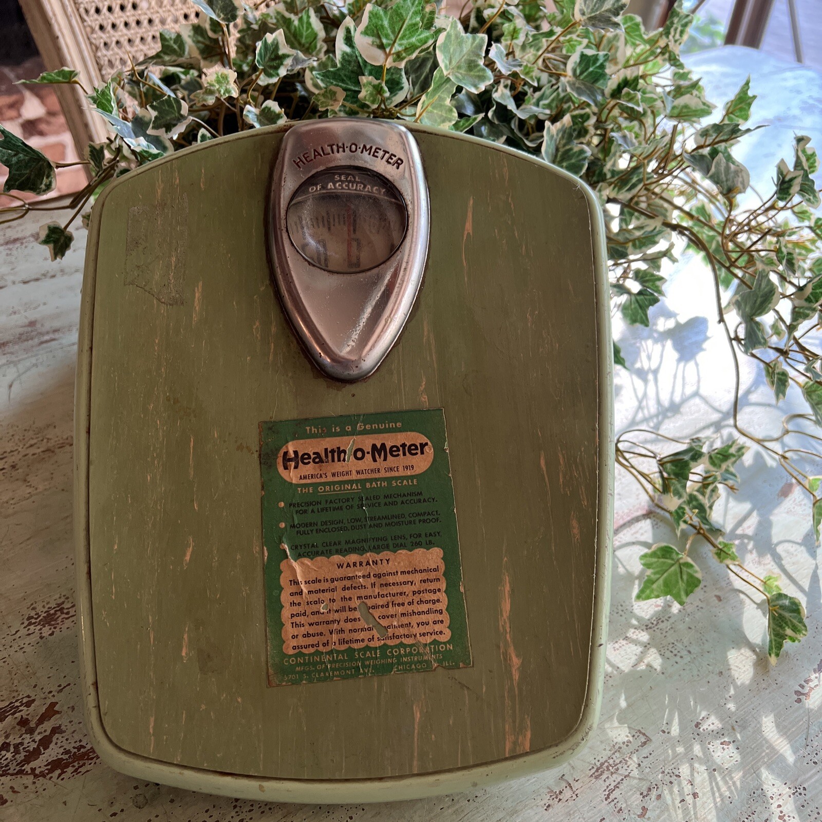 Vintage 1940-50's Health O Meter Mint Green MCM Retro Bathroom Scale ...