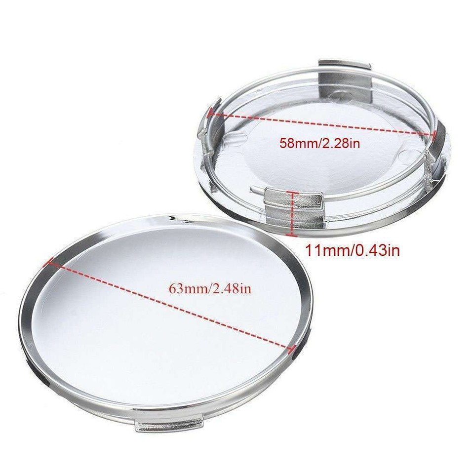 16Pcs Universal Chrome Car Wheel Center Caps Tyre Rim Hub Cap Cover ABS ...