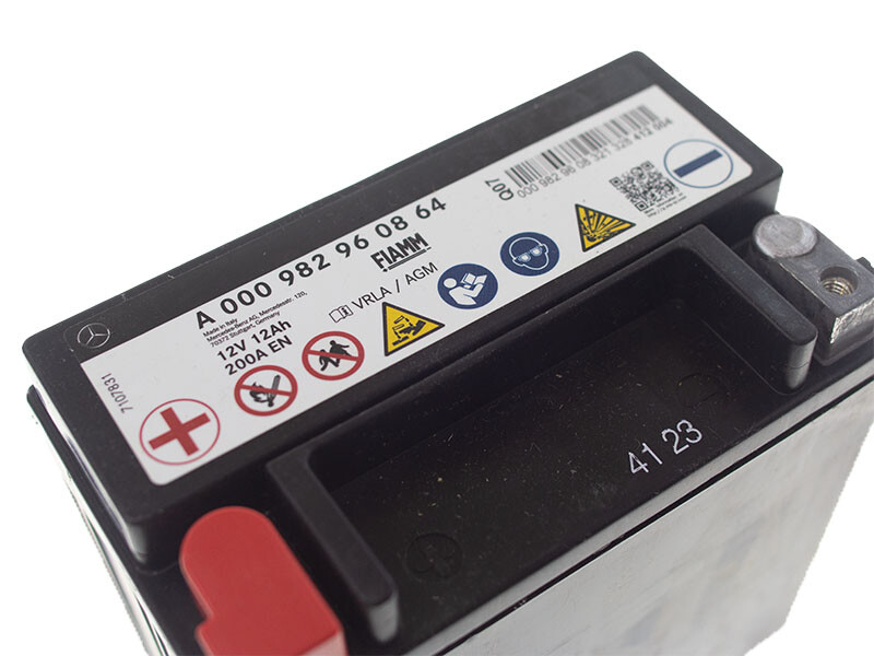 GENUINE MERCEDES 12V/12AH Auxiliary Battery 0009829608 Mercedes Benz ...