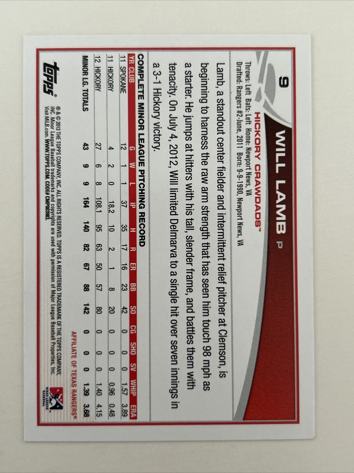 Will Lamb Autographed 2013 Topps Pro Debut #9 In Person N413 | eBay