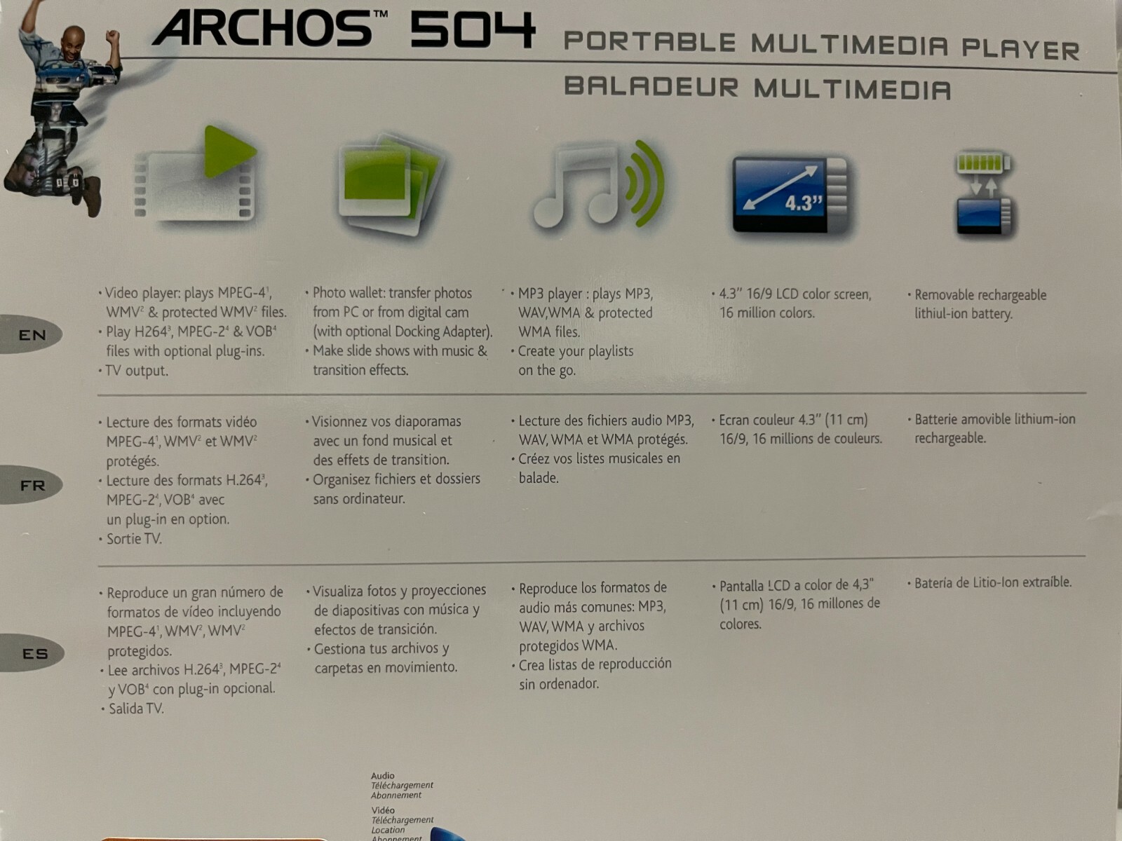Archos 504 Gray/Silver (40 GB) Digital Media Player for sale online | eBay