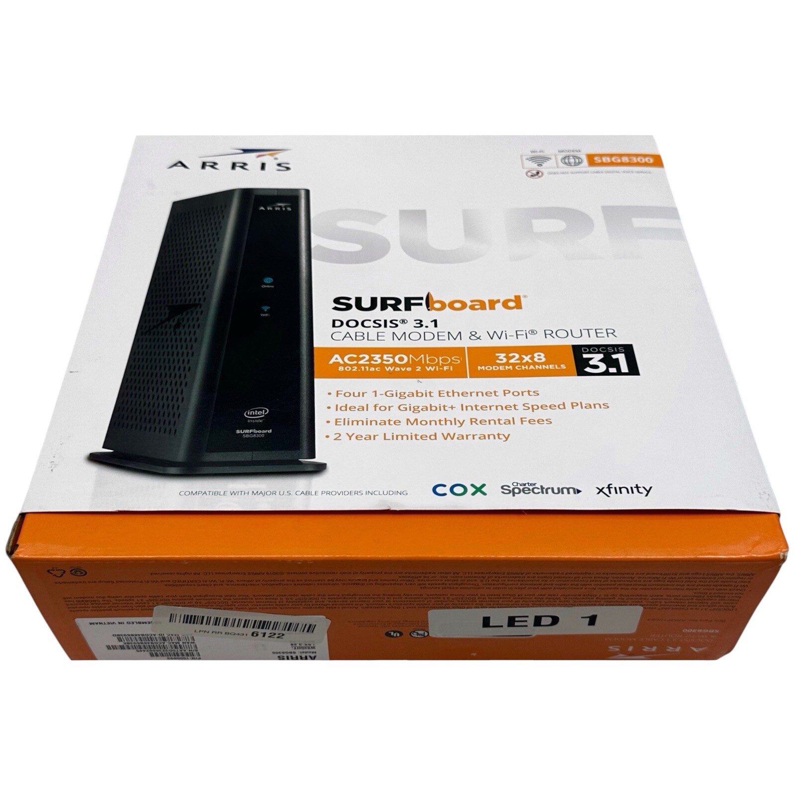 ARRIS SURFboard SBG8300 DOCSIS 3.1 Gigabit Cable Modem & AC2350 Dual ...