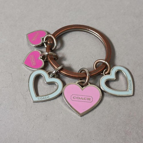 COACH Key Ring Heart Shaped Charm 5 Pieces Keychain Pink | eBay