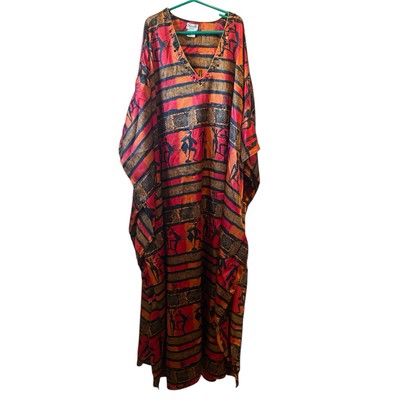 Vintage Sante Women's OSFA Muumuu Kaftan Maxi Dress African Tribal ...