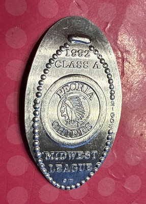 1992 Peoria Chiefs Baseball Elongated Pressed Aluminum Blank Not Penny ...