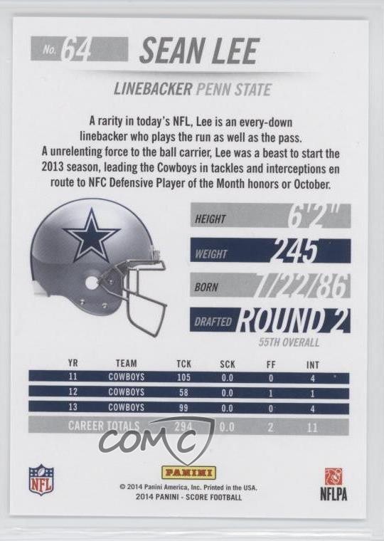 2014 Score Sean Lee #64 | eBay