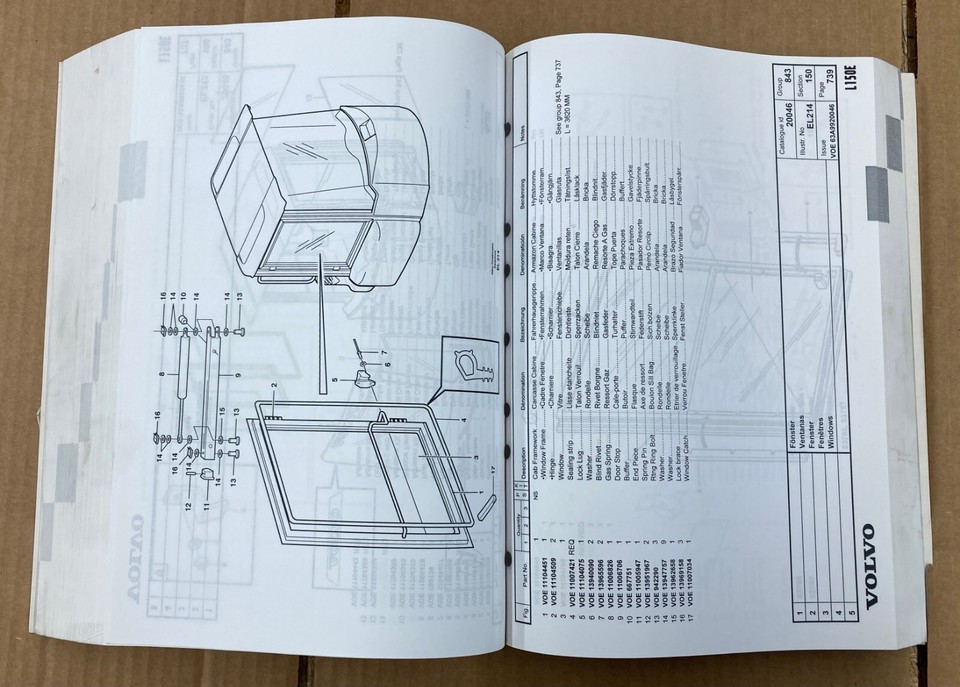 Volvo Wheel Loader Parts Catalog L150E-S/N 8001 | eBay