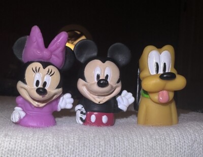 Disney Characters Rubber Finger Puppets Minnie Mickey Pluto Lot Of 3 | eBay