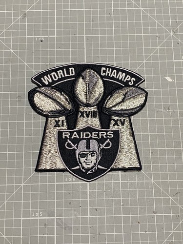 OAKLAND & LOS ANGELES RAIDERS JERSEY PATCH 3-SUPER BOWLS WORLD CHAMPS ...