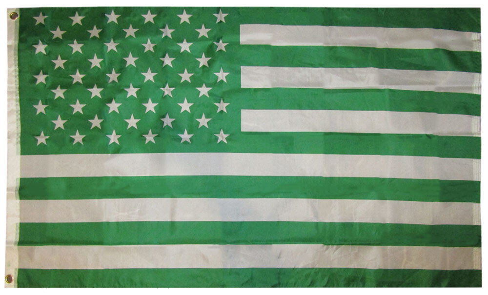 3x5 USA 50 Star Green & White EARTH GO GREEN 3'x5' Premium Quality Flag ...