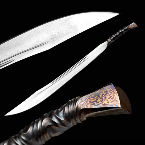 Handmade One-Piece Steel Dao Broadsword Hunting Fighting Knife Sword ...