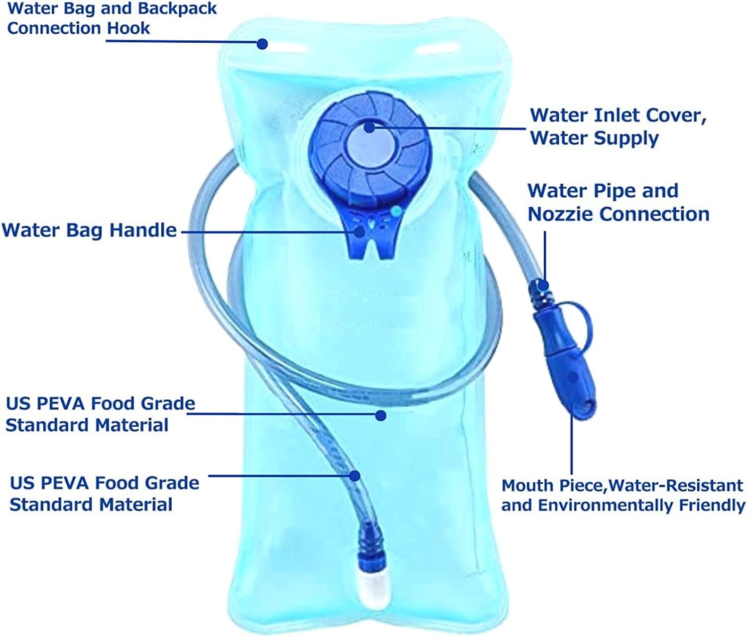 2L Hydration Backpack Pack + Water Bag Bladder Cycling Hiking Running ...