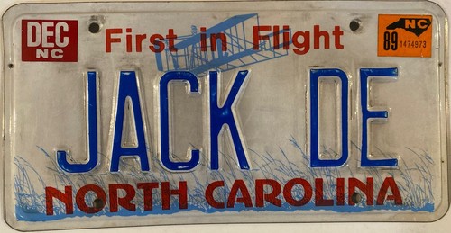 Vanity JACK JOHN JACOB DE license plate Jacques Jackson Jackie Jacky ...