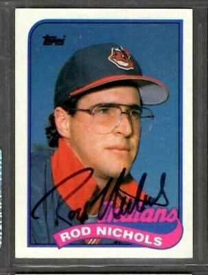 1989 Topps #443 Rod Nichols Cleveland Indians Baseball Signed Autograph ...