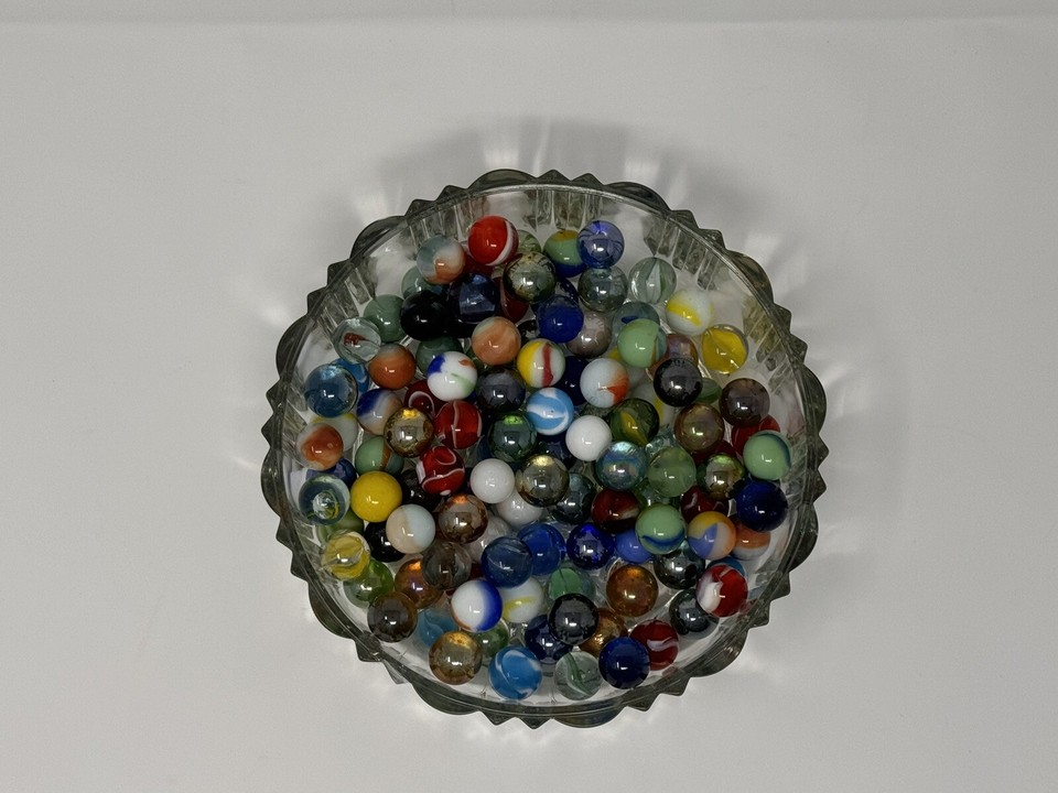 Vintage Mixed Marbles Collection - Colorful Assorted Glass Marbles (~1. ...