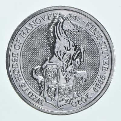 2020 Great Britain 5 Pounds 2 Oz Horse Of Hanover World Coin- Silver ...