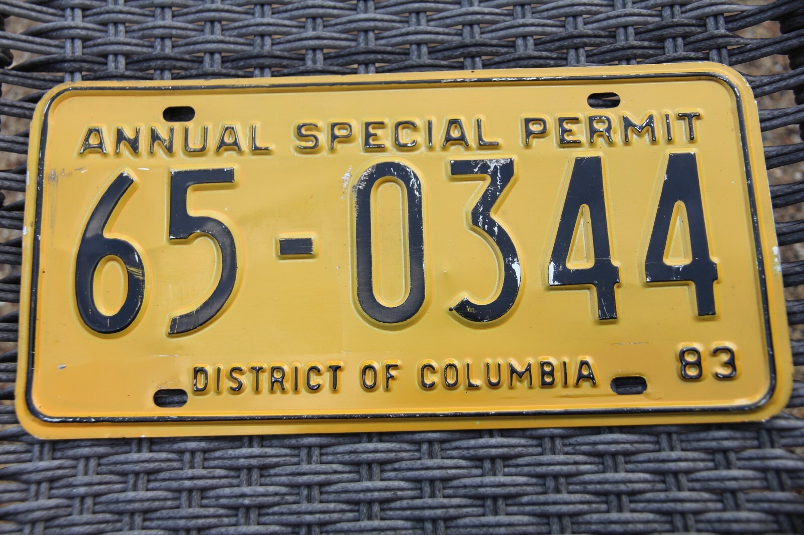 1983 WASHINGTON D.C. License Plate * SPECIAL ANNUAL PERMIT * DISTRICT ...