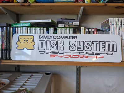 Family Computer Disk System Metal Sign, 6" x 24" Famicom Disk Display ...