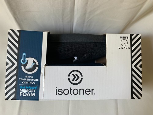 Men's isotoner Gel Infused Memory Foam Black Slippers Large 9.5-10.5 | eBay