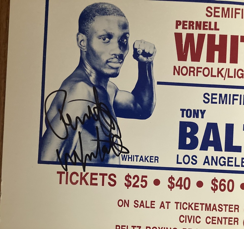 1992 Pernell Whitaker Vs. Harold Brazier Signed On-site Boxing Poster ...
