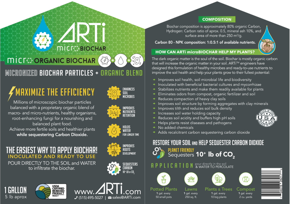 ARTi Micronized Biochar (MicroOrganic) | eBay