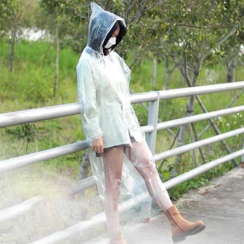 1pc Thickened Hooded Rain Coat Transparent Rain Cover for Travel Camping | eBay