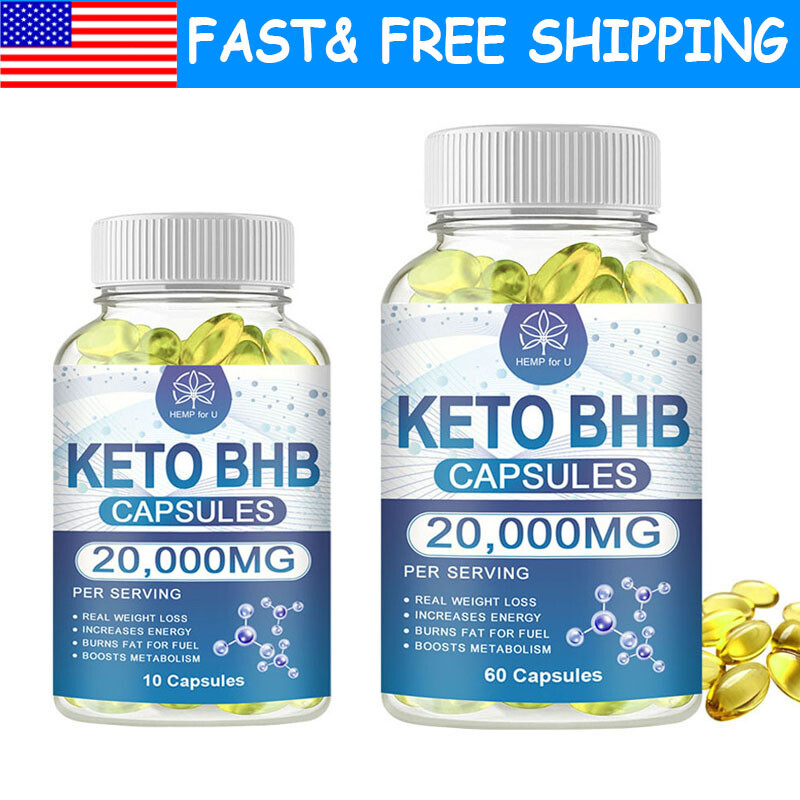 10/60PCS KETO BHB 20000mg PURE Ketone FAT BURNER Weight Loss Diet Pills ...