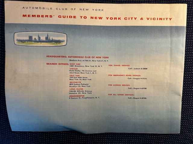Vintage AAA Members' Guide to New York City & Vicinity 1958 + Maps | eBay