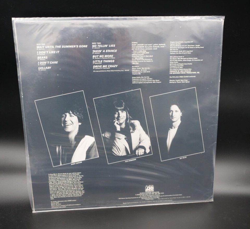 ZEBRA "No Tellin' Lies" Vinyl LP 1984 Atlantic A1-80159 Club Edition | eBay