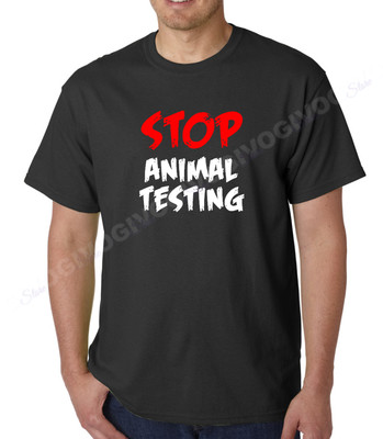 Men's Stop Animal Testing T Shirt Tee Animal Rights Against Abuse T ...