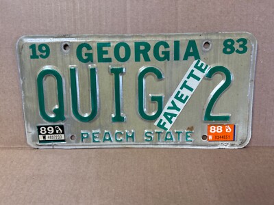 Vintage 1983 Vanity Georgia License Plate QUIG 2 | eBay