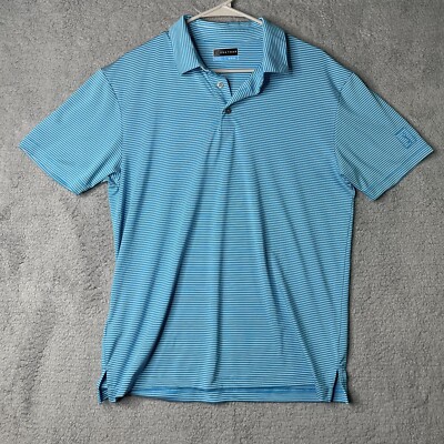PGA Tour Mens Medium Blue Golf Polo Shirt Outdoors Short Sleeve Sports ...