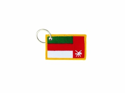 Keychain keyring embroidered embroidery patch double sided flag oman | eBay