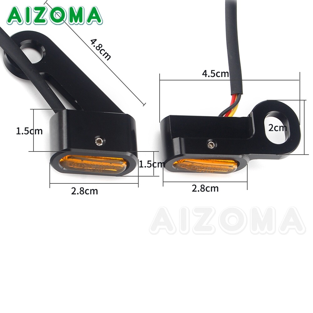 2X Mini 12V LED Motorcycle Front Turn Signal Indicator Blinker Light ...