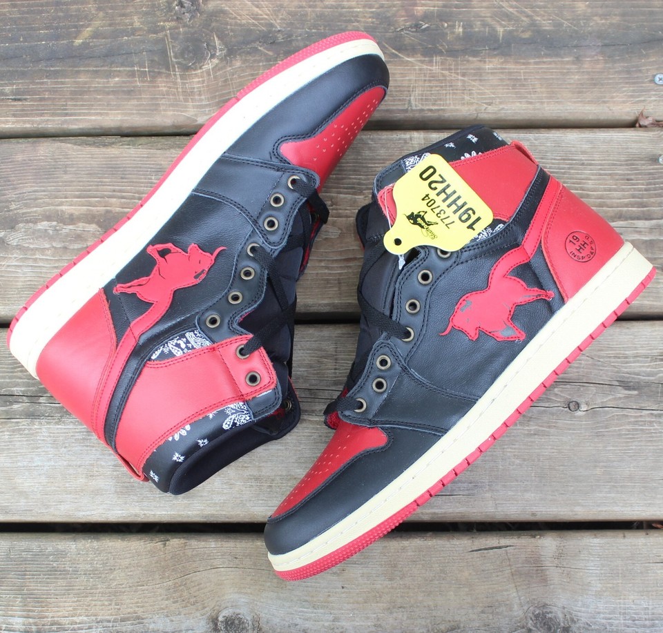Air Stampede 1 AJ1 Jordan 1 Red Black Bred Chicago Bulls KIY[773704-001 ...