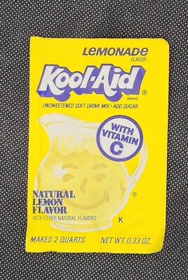 Vintage 1980s Kool-Aid Pack Packet Sealed Lemonade General Foods Drink ...
