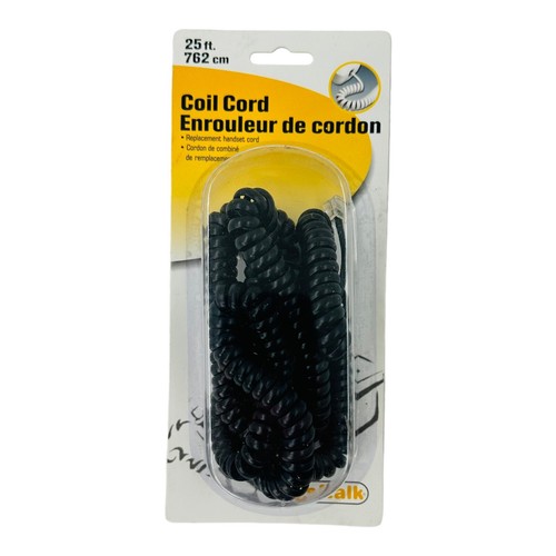 Softalk Phone Coil Cord 25 ft Replacement Handset Telephone Cord, Black ...